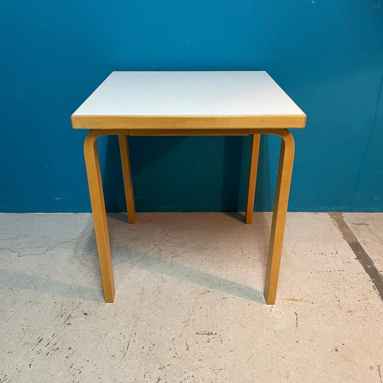 Alvar Aalto L-Leg Table for Artek Finland - Solid Birch and White ...