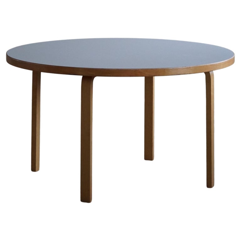 Alvar Aalto Round Dining Table in Birch and White Laminate, Made in ...