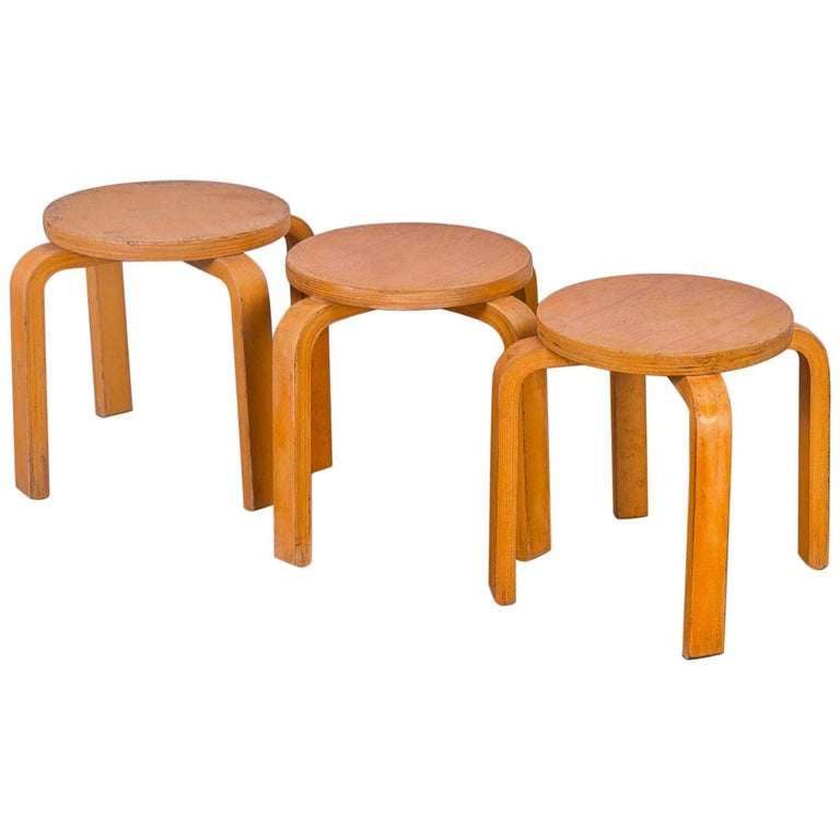 Alvar Aalto Style Small Stacking Stool at 1stDibs | small stacking stools