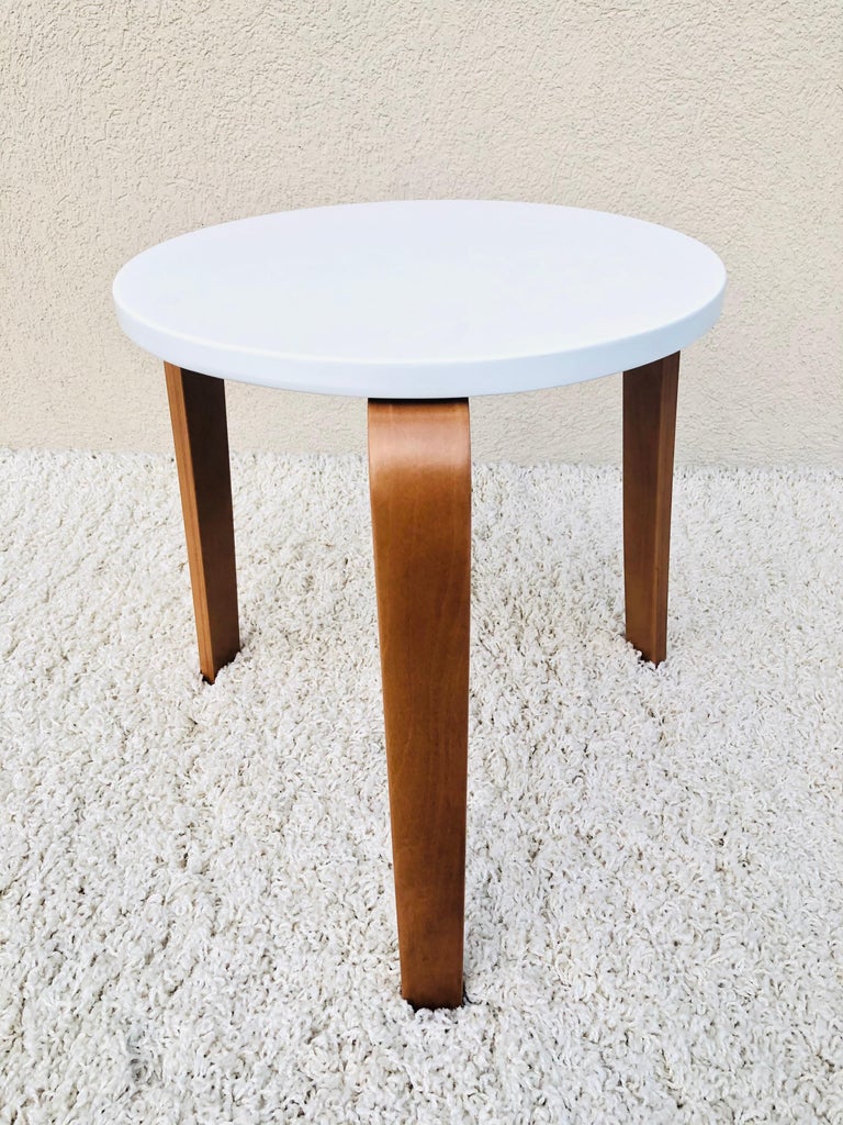 Alvar Alto Style European Bentwood Midcentury Lacquered Small Table ...