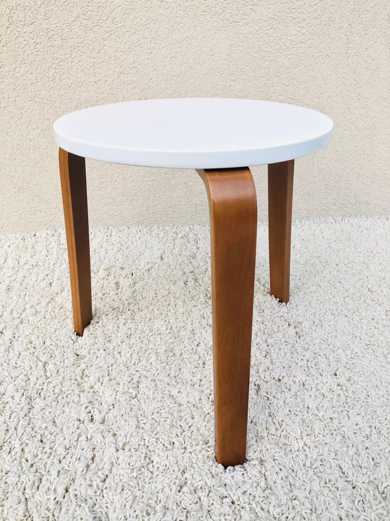 Alvar Alto Style European Bentwood Midcentury Lacquered Small Table ...