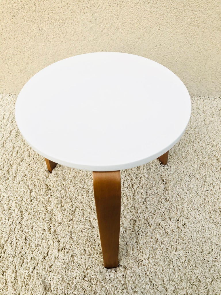 Alvar Alto Style European Bentwood Midcentury Lacquered Small Table ...