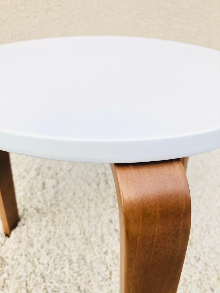 Alvar Alto Style European Bentwood Midcentury Lacquered Small Table ...