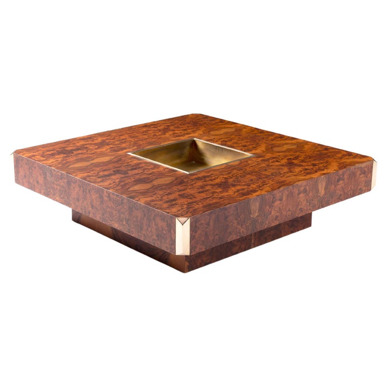 Alveo Burl Cocktail Table by Willy Rizzo, circa 1970 For Sale at 1stDibs