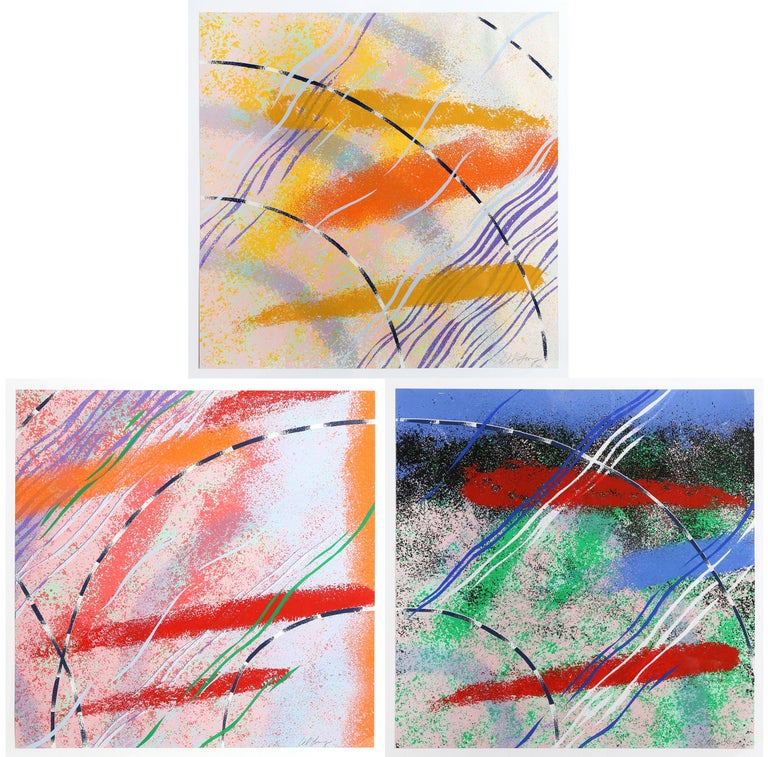 Alvin Loving, Jr. - Wild Goose Lake Series, Three Abstract Silkscreens ...