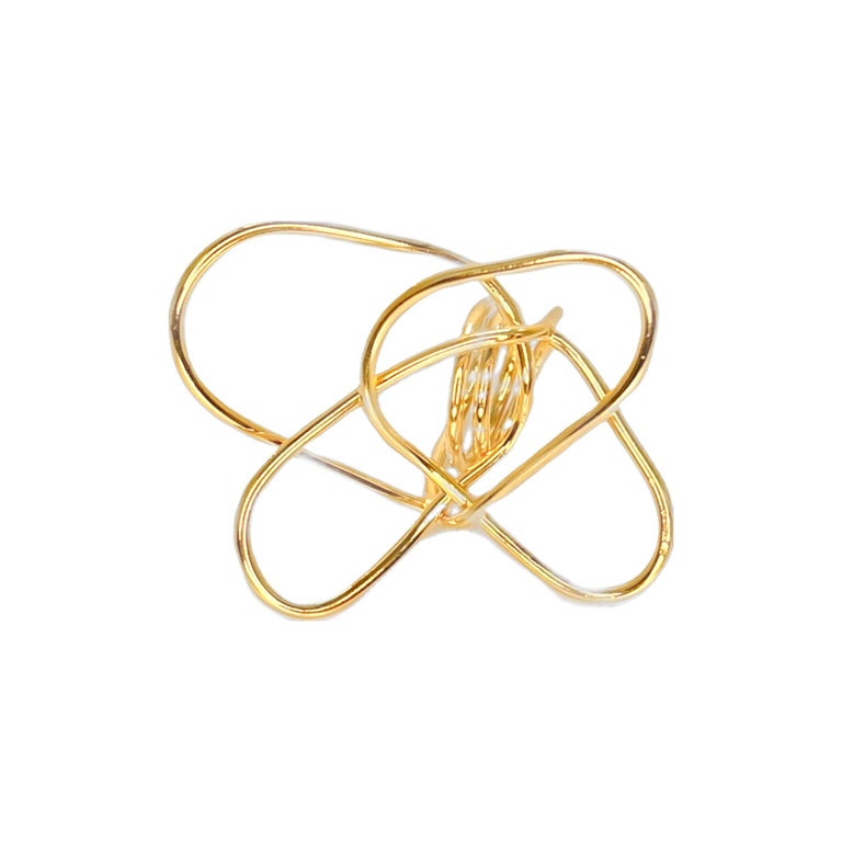 Alya Flower, 14k Gold Plated Contemporary Ring, Off-the-runway For Sale ...