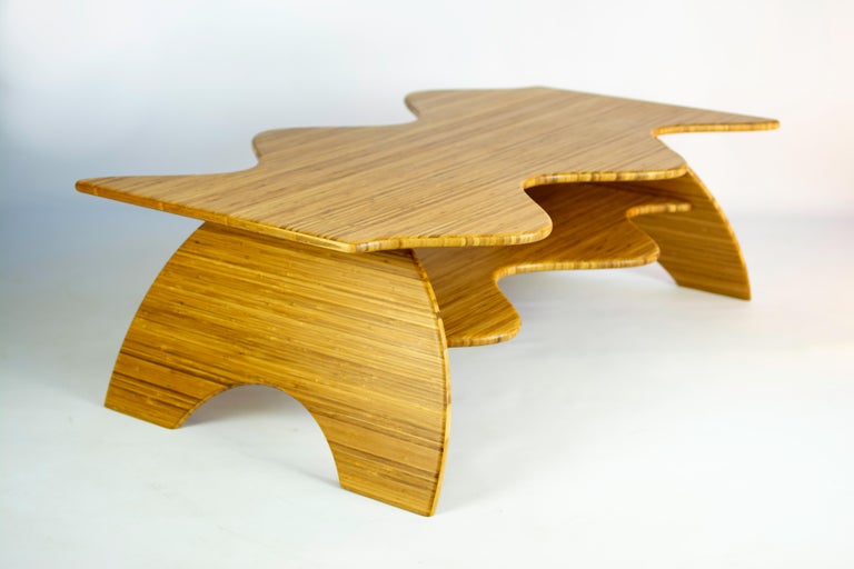 Wiggle coffee table in bamboo with natural oil finish For Sale at 1stDibs
