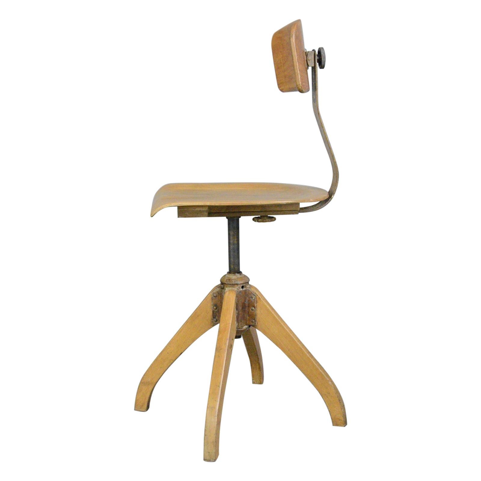 Singer Sewing Machinist Factory Chairs at 1stDibs