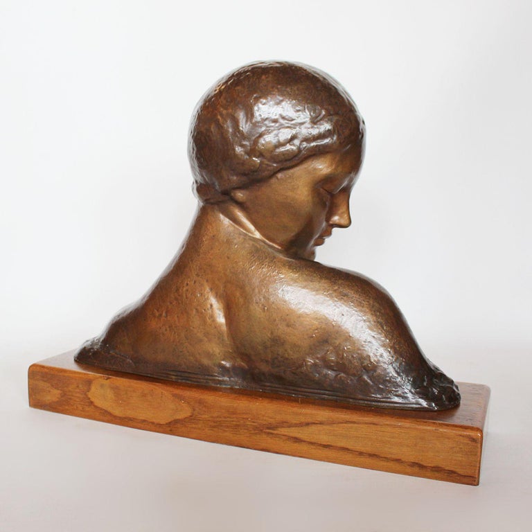 Amadeo Gennarelli Art Deco Bronze Bust at 1stdibs