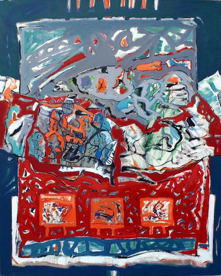 Amal Nasr - "Escapism" Abstract Painting 59" x 47" inch by Amal Nasr ...