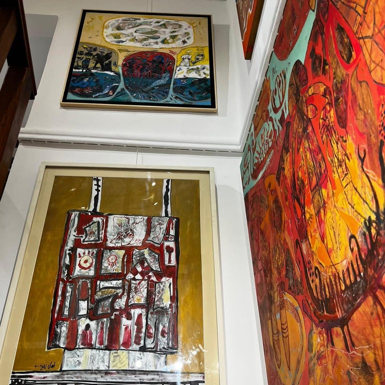 Amal Nasr - "Pandora" Abstract Painting 39" x 27.5" inch by Amal Nasr ...