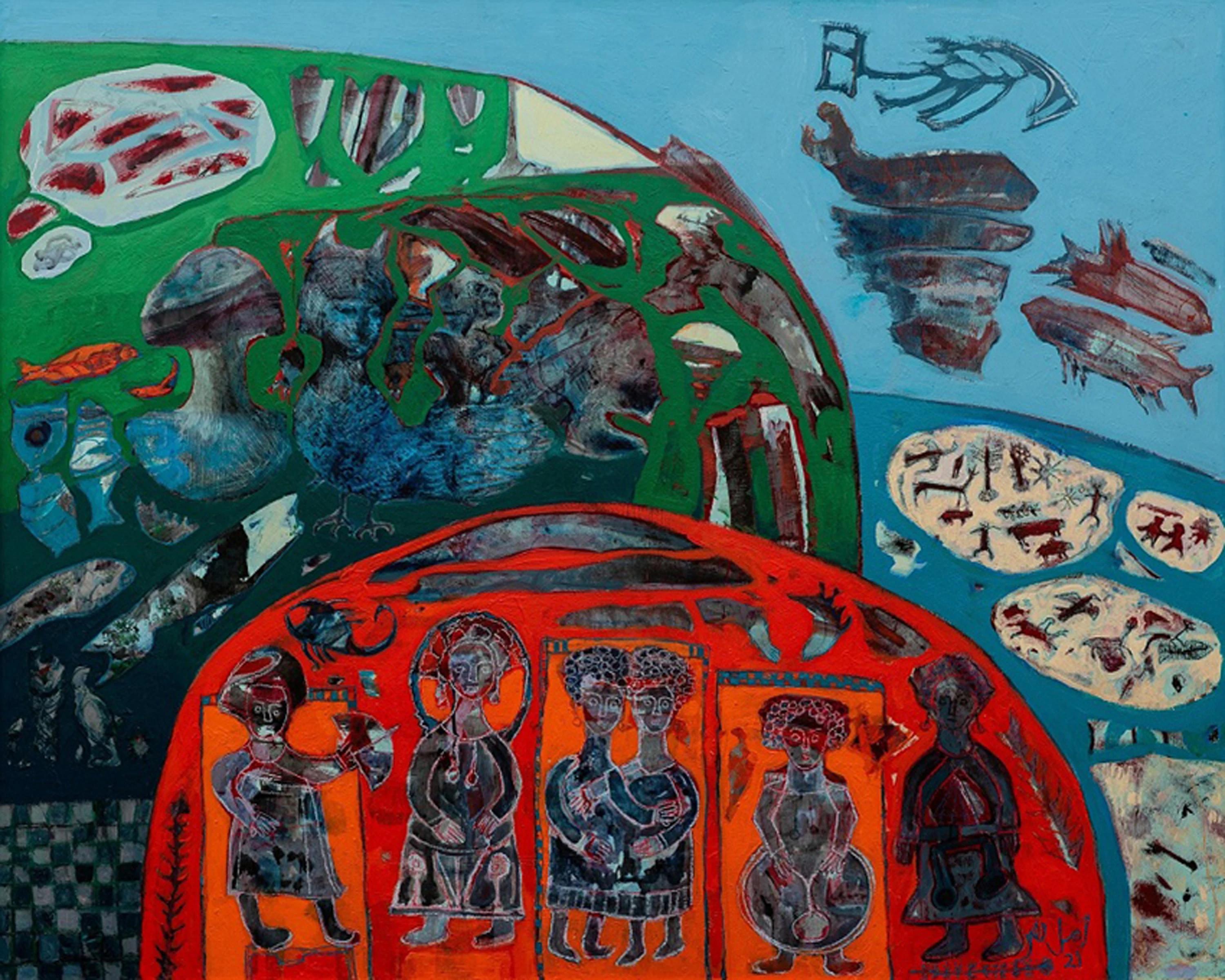 Amal Nasr - "Revelation" Abstract Painting 39" x 47" inch by Amal Nasr ...