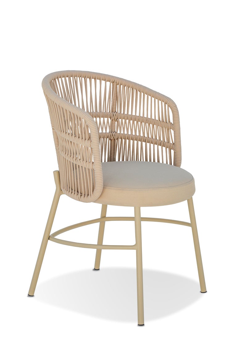 Amalfi Outdoor Chair in Aluminum and Nautical Rope For Sale at 1stDibs