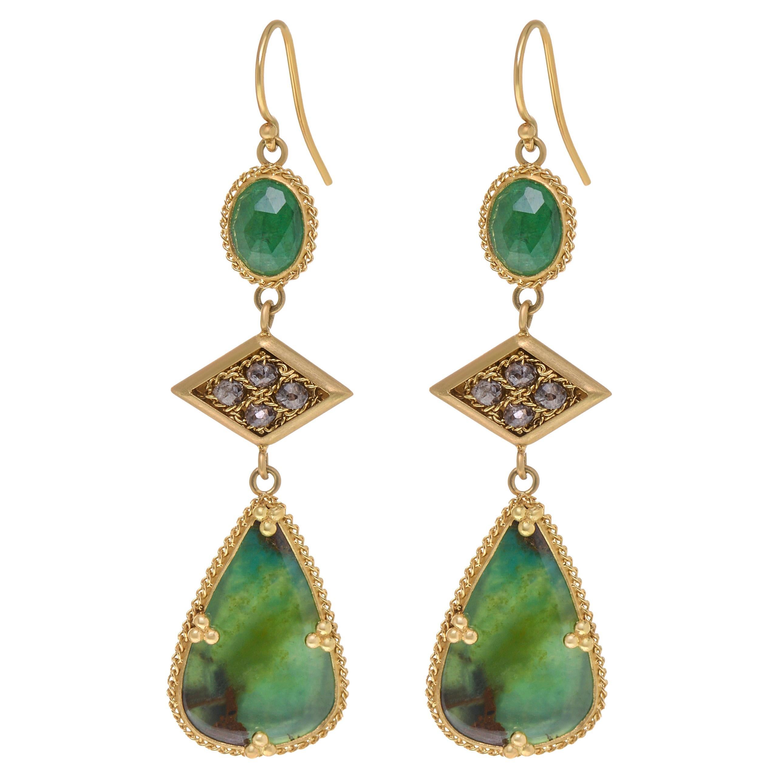 18th Century Spanish Emerald Gold Lazo Drop Earrings at 1stDibs | 18th ...