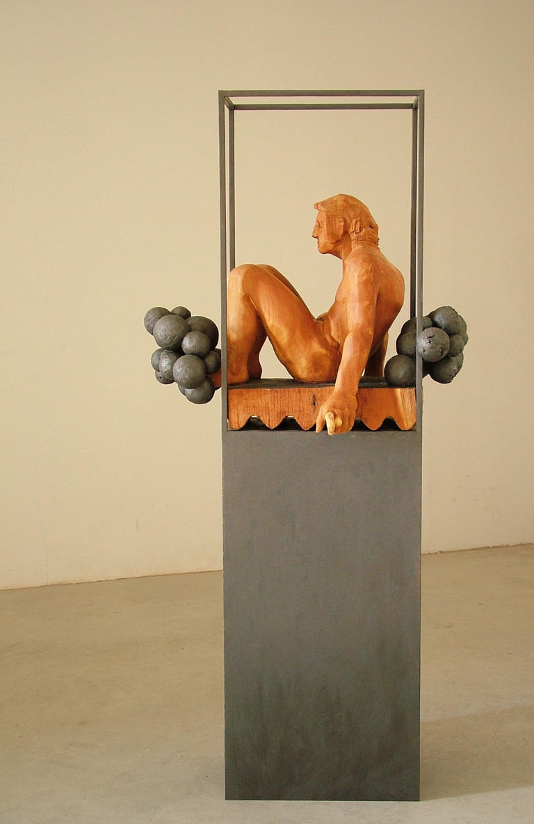 Amancio González Andrés - Niebla. iron and wood. original sculpture For Sale at 1stDibs