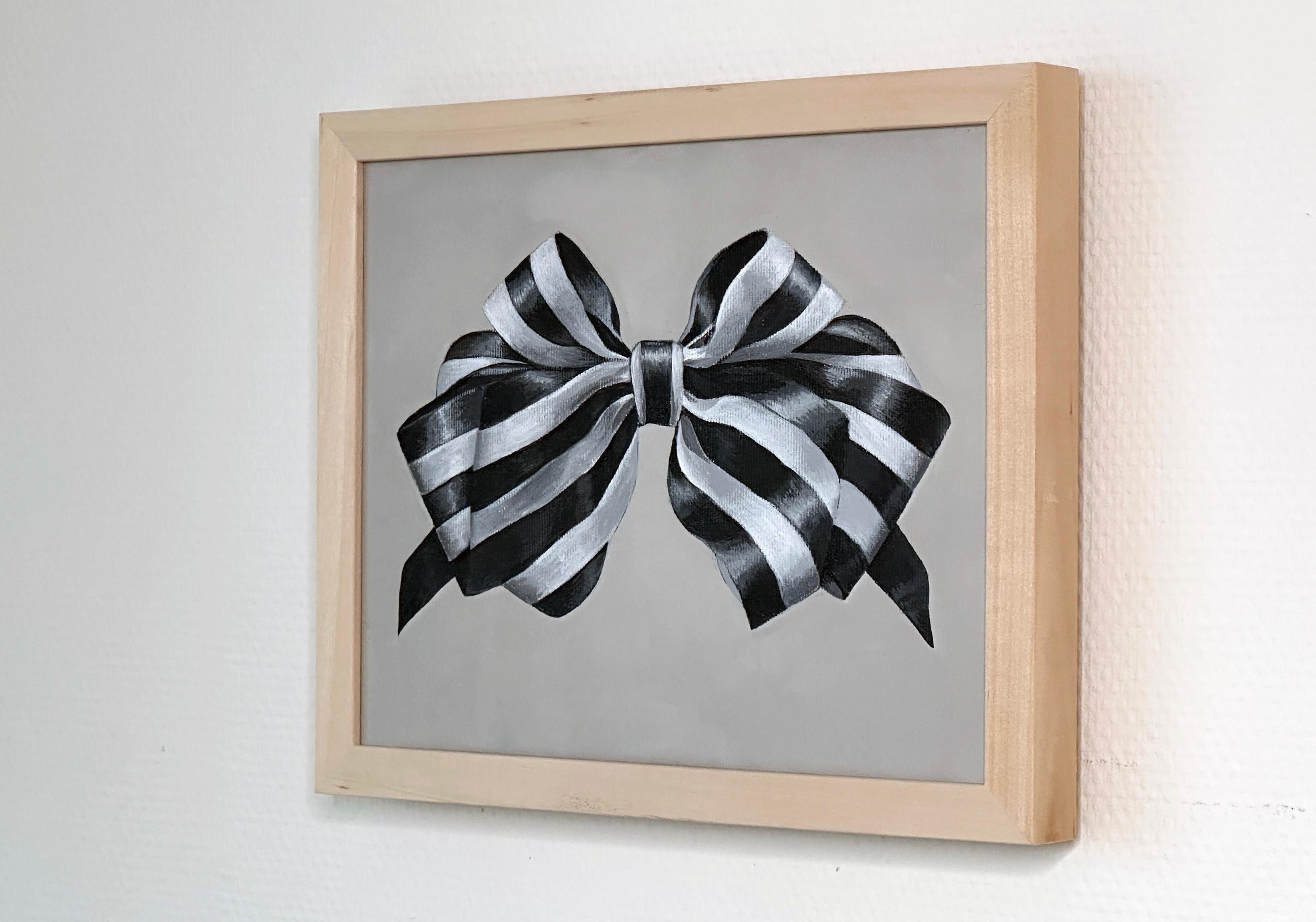 Amanda Andersen - Acrylic Painting "Fluff Ribbon" with frame minimal ...