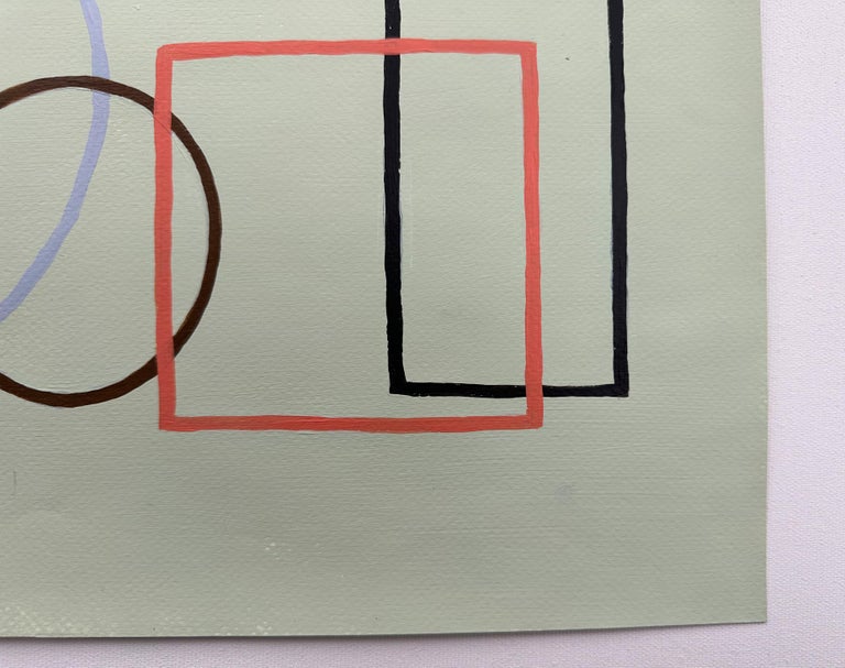 Amanda Andersen - Geometric Outlines Acrylic Painting Paper Abstract ...