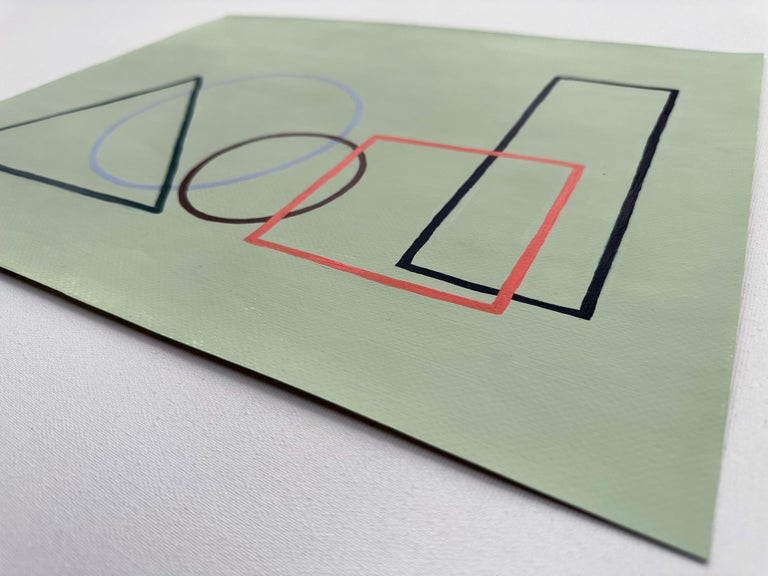 Amanda Andersen - Geometric Outlines Acrylic Painting Paper Abstract ...