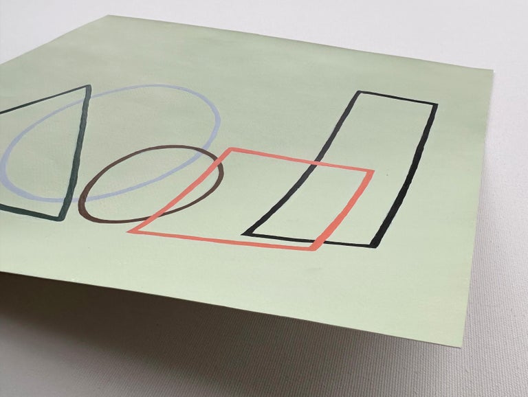 Amanda Andersen - Geometric Outlines Acrylic Painting Paper Abstract ...