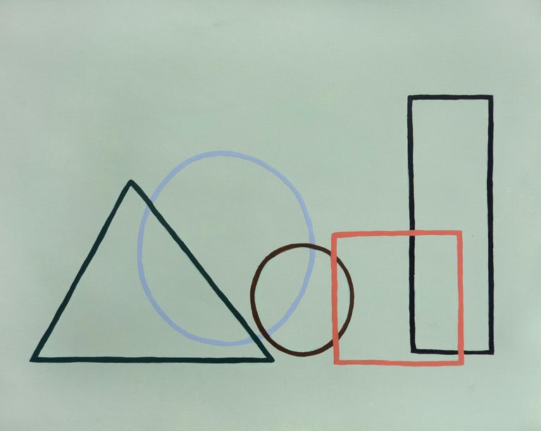 Amanda Andersen - Geometric Outlines Acrylic Painting Paper Abstract ...