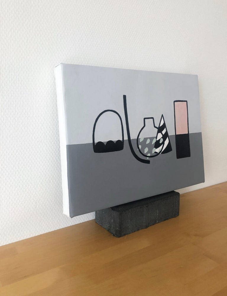 Amanda Andersen - Four Objets with a Jar of Beans, Acrylic Painting ... Amanda Andersen - Four Objets with a Jar of Beans, Acrylic Painting ...