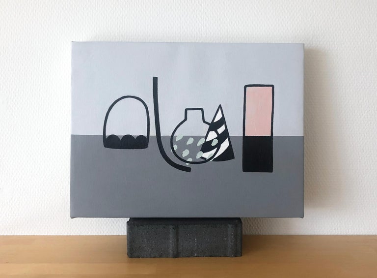 Amanda Andersen - Four Objets with a Jar of Beans, Acrylic Painting ... Amanda Andersen - Four Objets with a Jar of Beans, Acrylic Painting ...