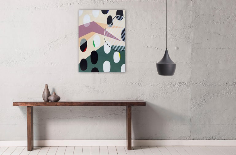 Amanda Andersen - "Ridge L" contemporary abstract painting dark green ...