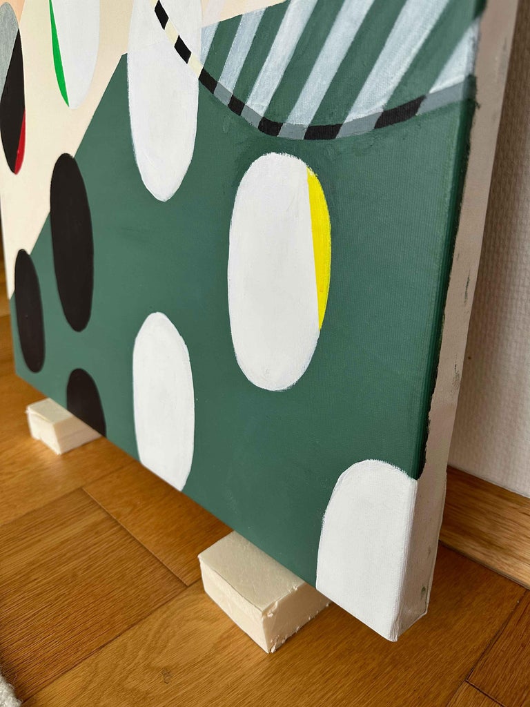 Amanda Andersen - "Ridge L" contemporary abstract painting dark green ...