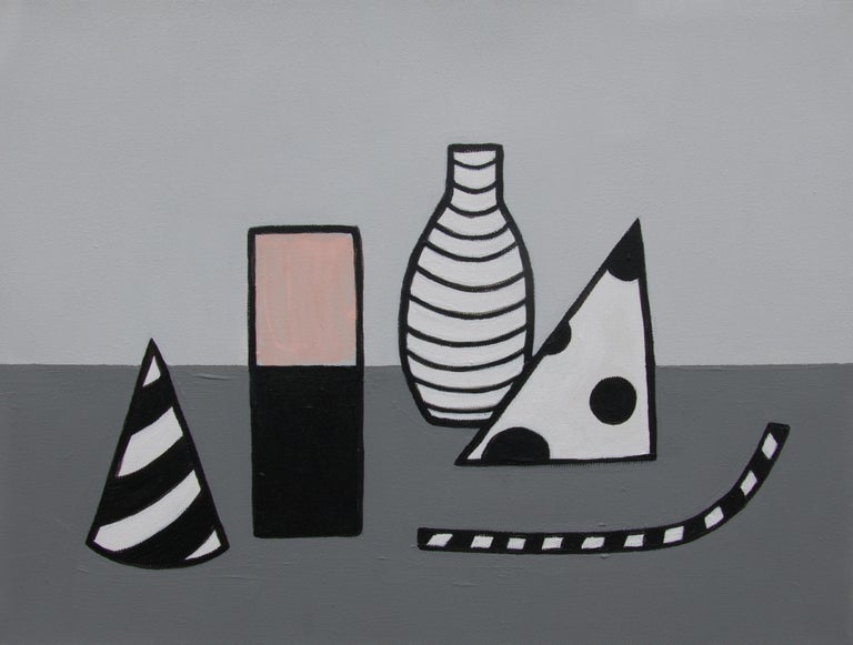 Amanda Andersen - Still life: Five Objects, Acrylic Painting pink grey ...