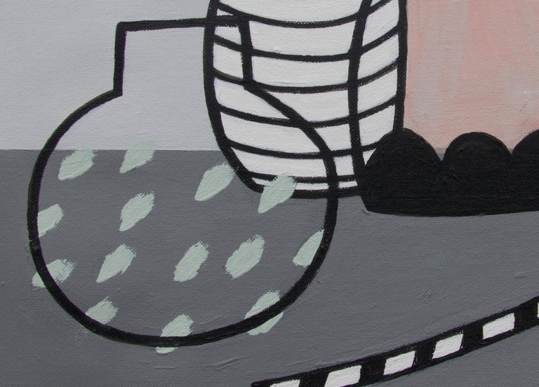 Amanda Andersen - Three Objects, Jar of Beans, Acrylic Painting black ...