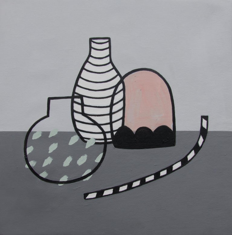 Amanda Andersen - Three Objects, Jar of Beans, Acrylic Painting black ...