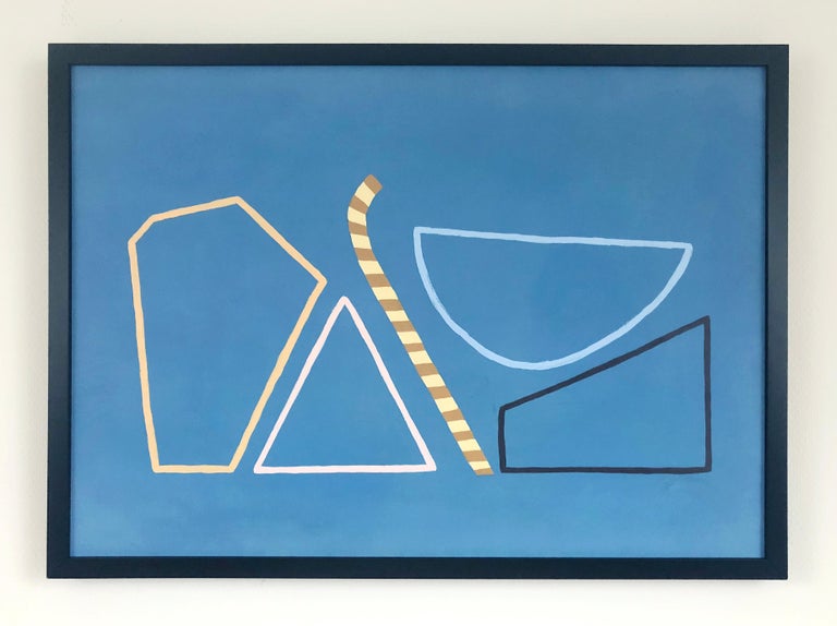 Amanda Andersen - Wireframe Blue Candy - abstract painting on paper ...