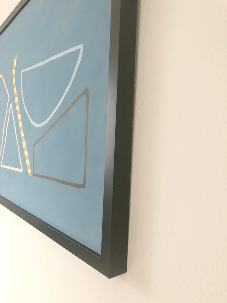 Amanda Andersen - Wireframe Blue Candy - abstract painting on paper ...