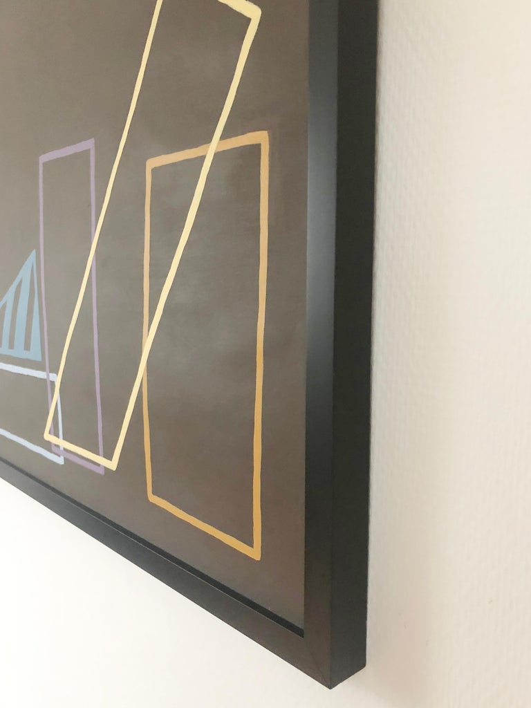 Amanda Andersen - Wireframe Brown Stack - abstract painting on paper ...