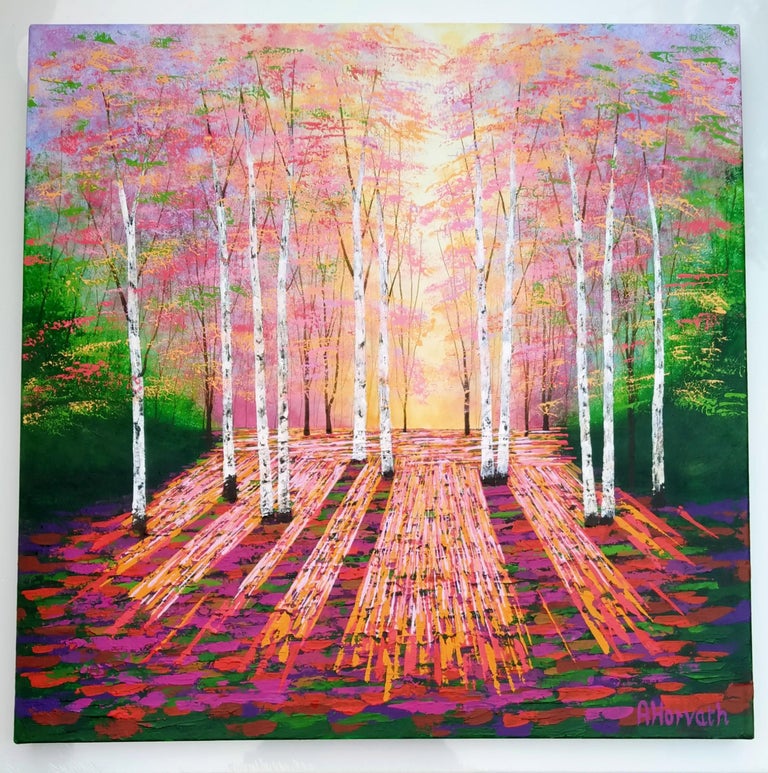 Amanda Hovarth - Golden Evening Light II Original Tree Painting ...