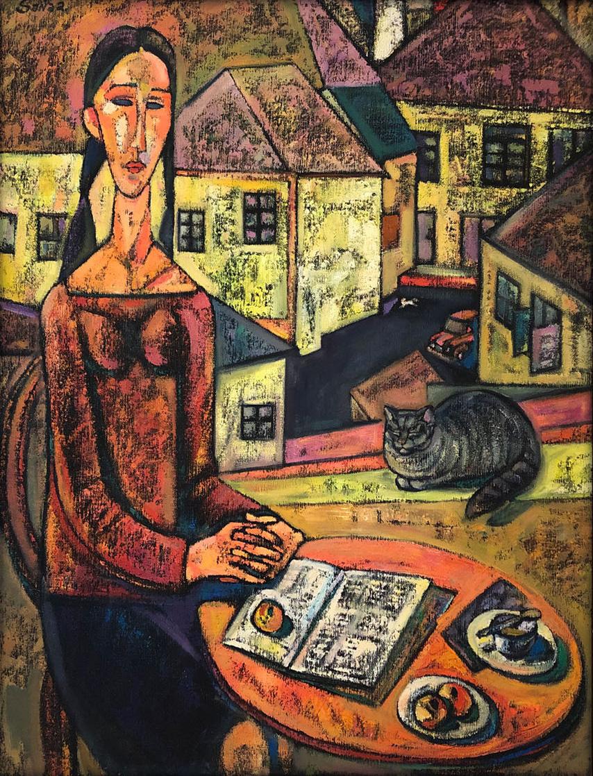 Amarsanaa Galmandakh - Woman with Hat 3 - female figurative study ...