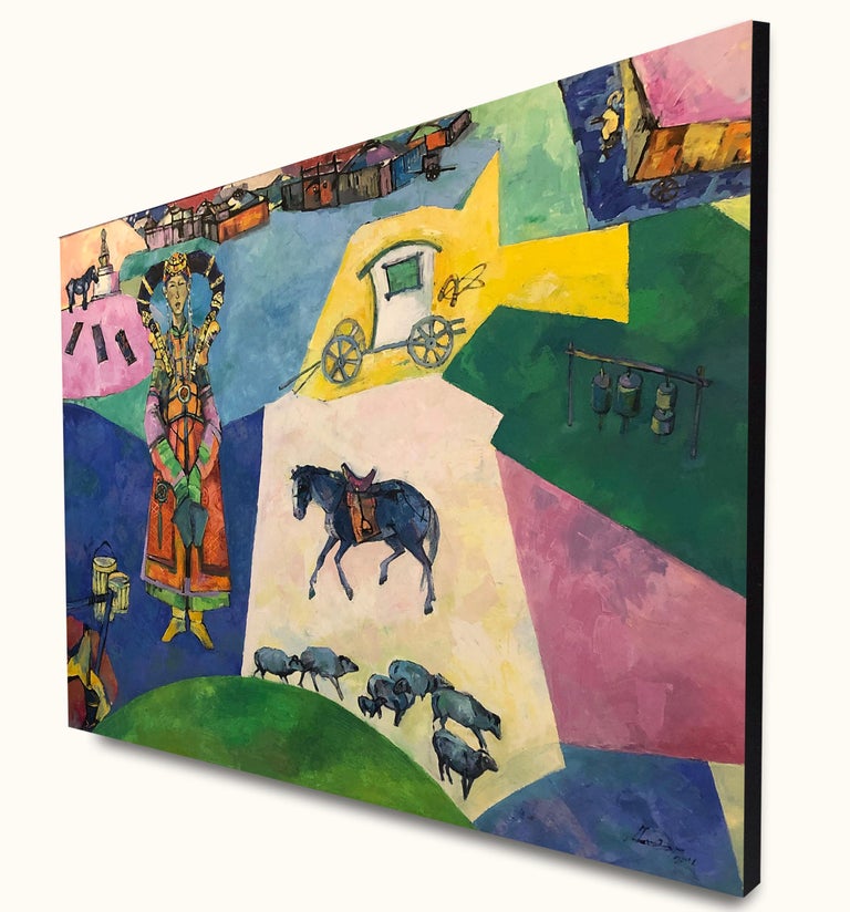 Amarsanaa Galmandakh - Ger Village - Original modern Mongolian artwork ...