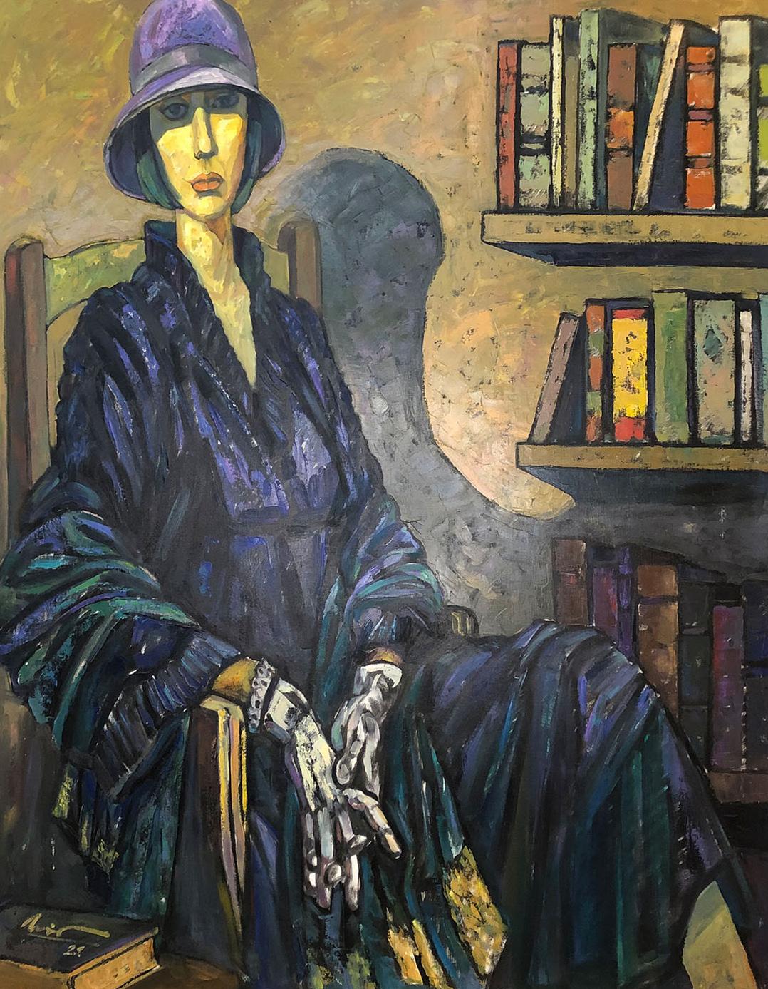 Amarsanaa Galmandakh - Woman with Hat 4 - original traditional ...