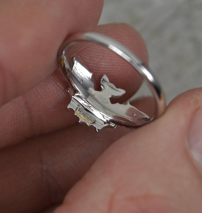 Amazing 18 Carat White Gold and Vs Diamond Bat Shaped Cluster Ring For ...