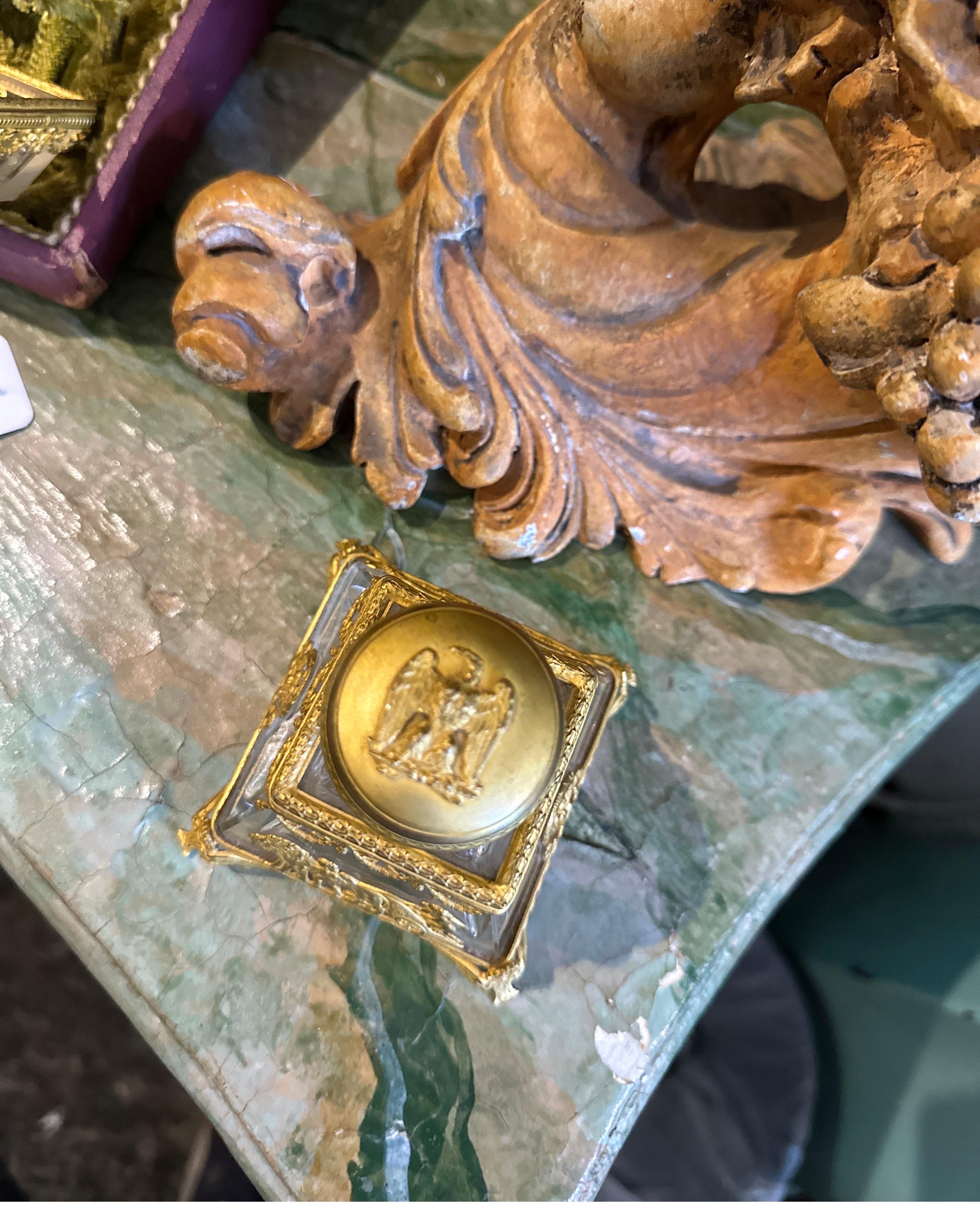 Amazing 1870 Late Empire Pure Gold Gilded Metal and Crystal Italian ...