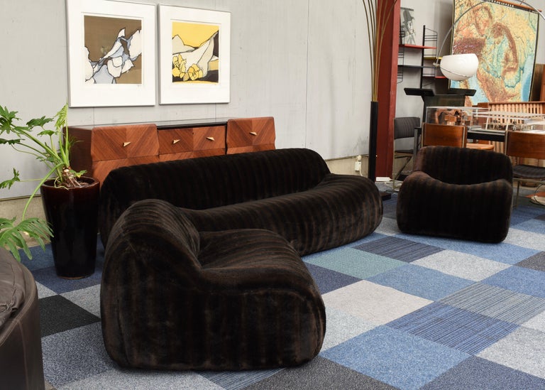 Amazing 1970's Italian Sofa in Original Vintage Faux Fur, Italy, circa ...