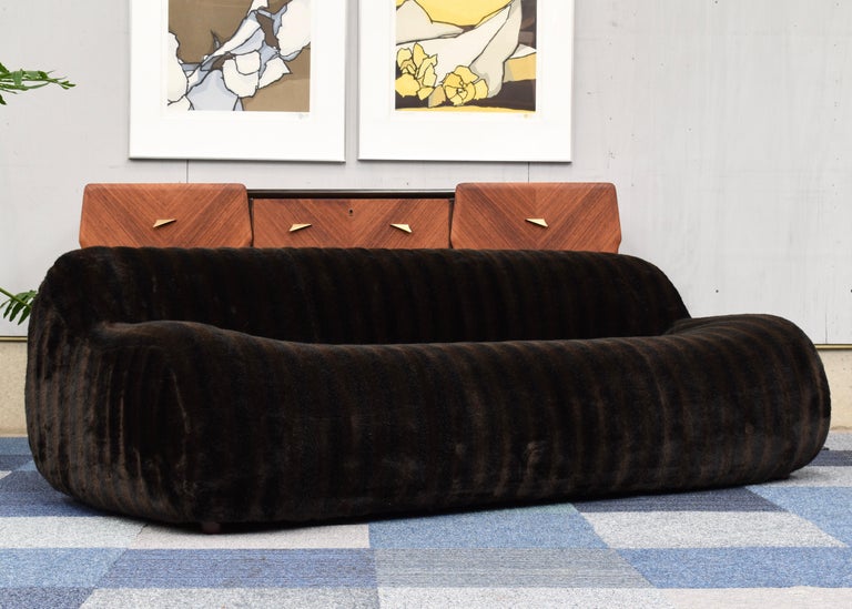 Amazing 1970's Italian Sofa in Original Vintage Faux Fur, Italy, circa ...