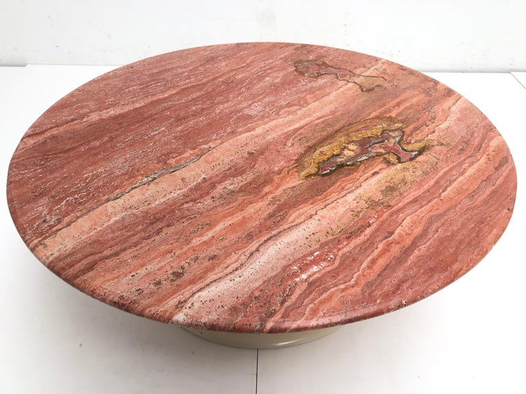 Amazing 1970s Natural Red "Agate Stone Marble Coffee Table Knoll ...