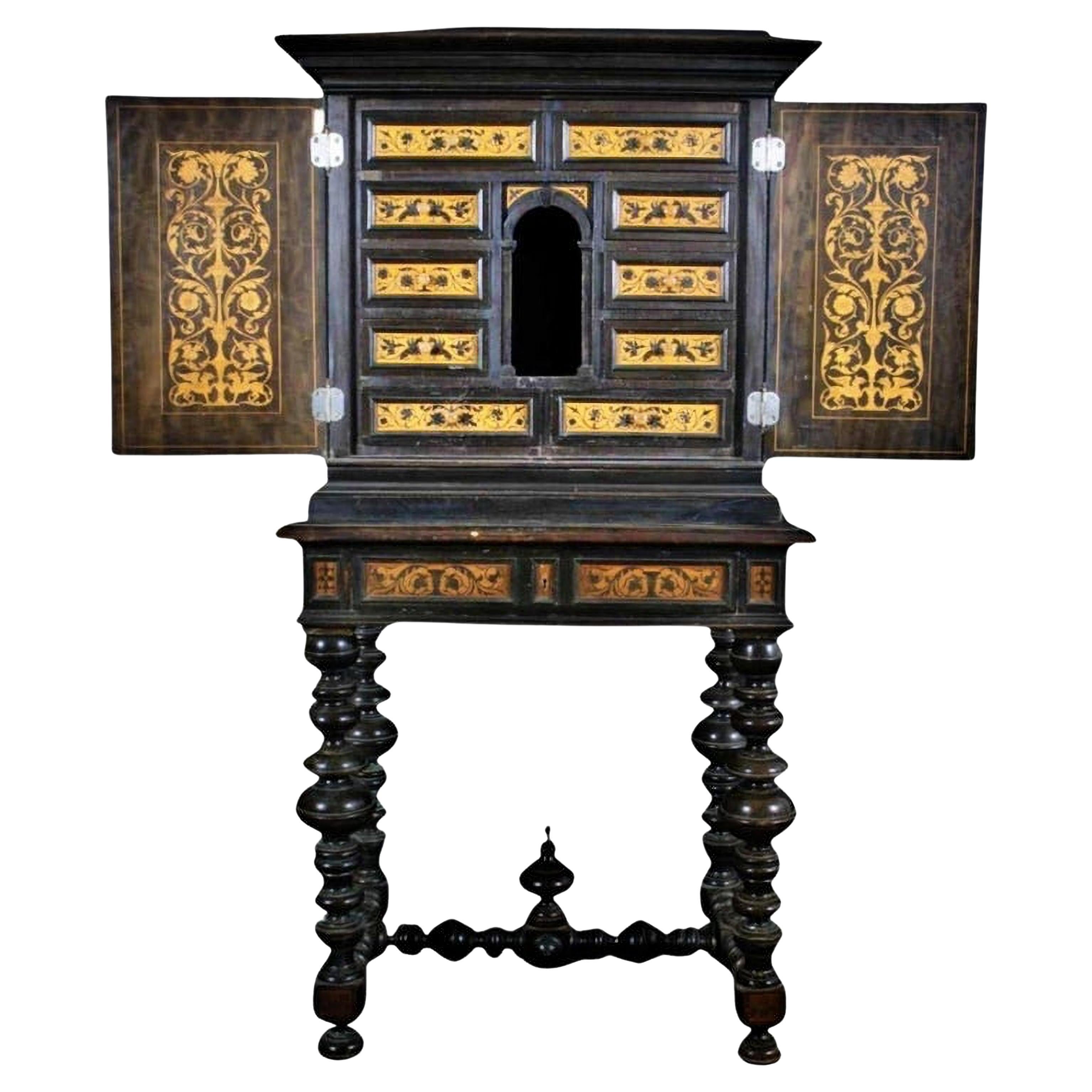 RENAISSANCE TWO BODY CABINET 19th Century For Sale at 1stDibs