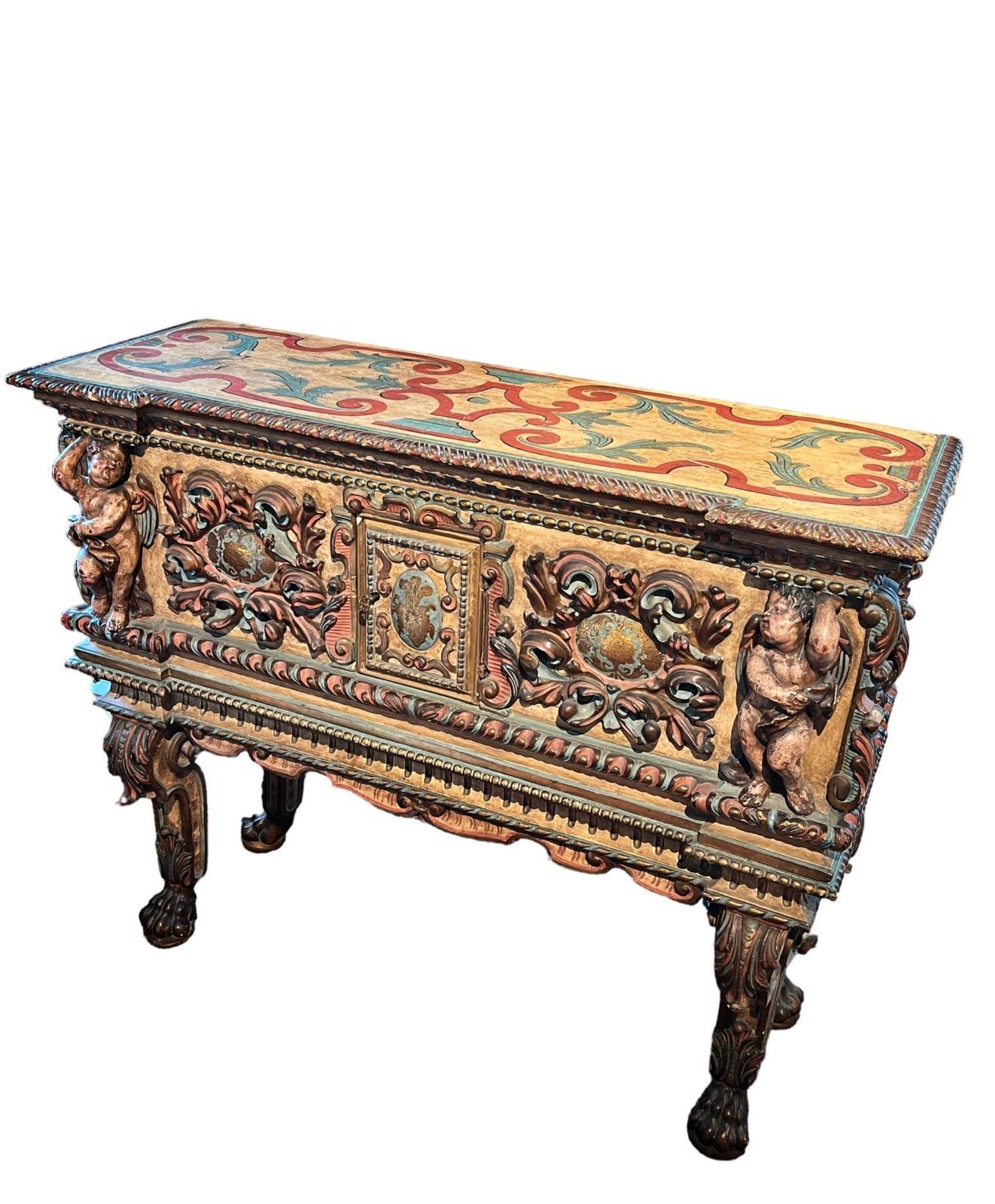 Amazing and Rare Italian Cassone 18th Century For Sale at 1stDibs
