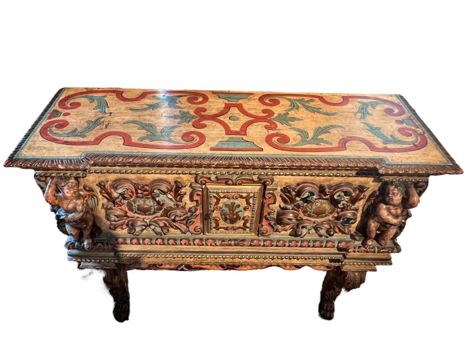 Amazing and Rare Italian Cassone 18th Century For Sale at 1stDibs