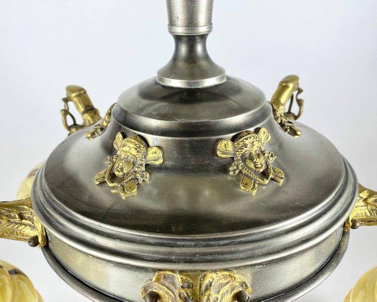 Amazing Antique Chandelier 5 Glass Plafond Ceiling Lighting For Sale at ...