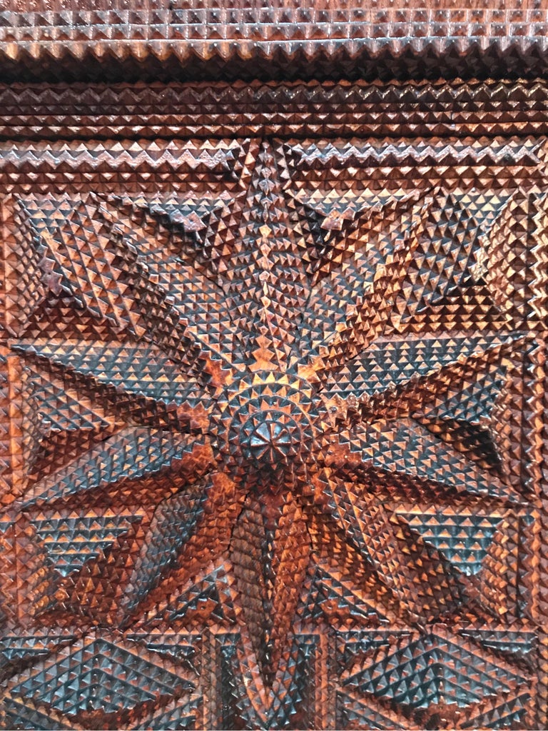 Amazing Antique Tramp Art Mirror from the Turn of the Century at 1stDibs