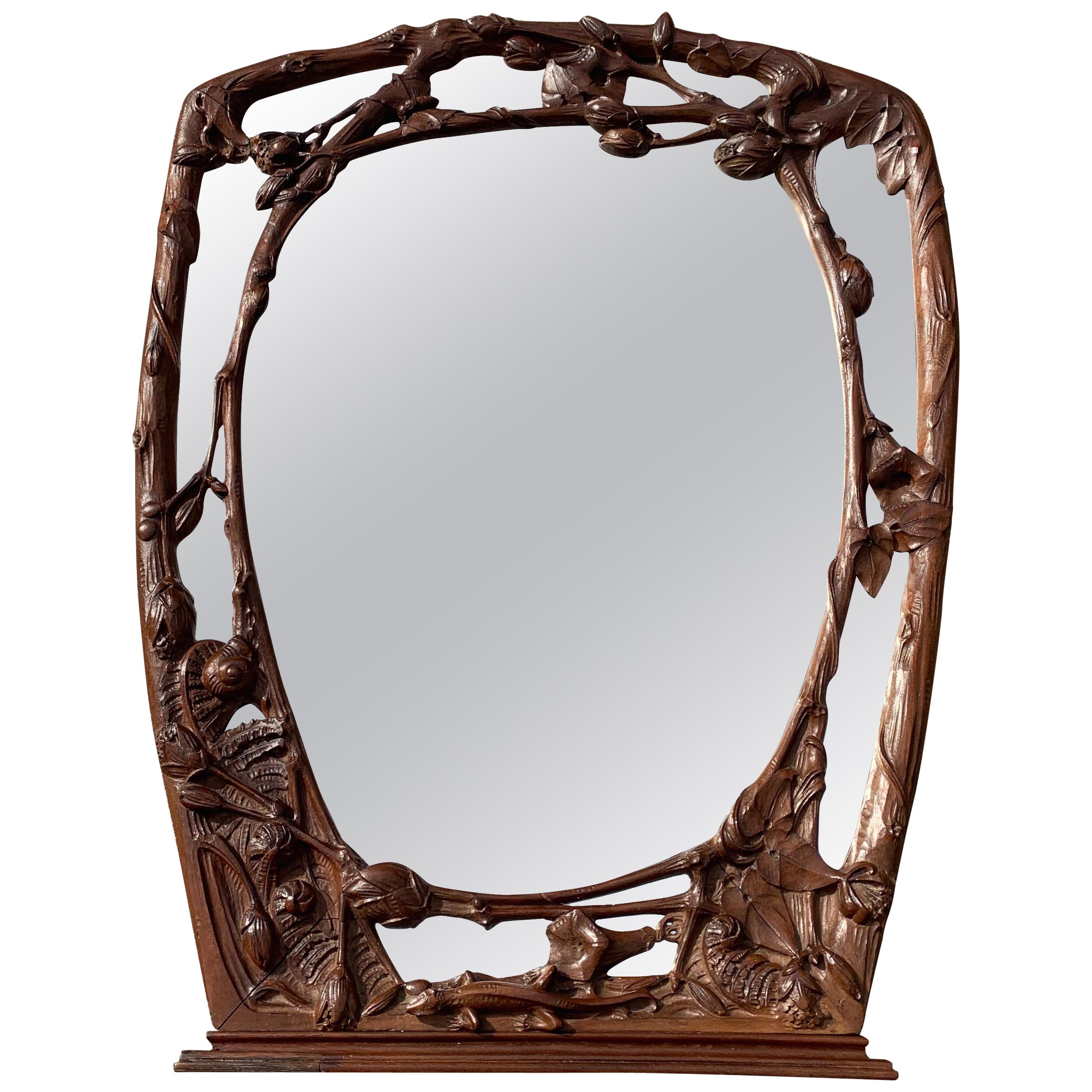 1950s John Stuart Arts and Crafts Style Walnut Mirrors For Sale at 1stdibs