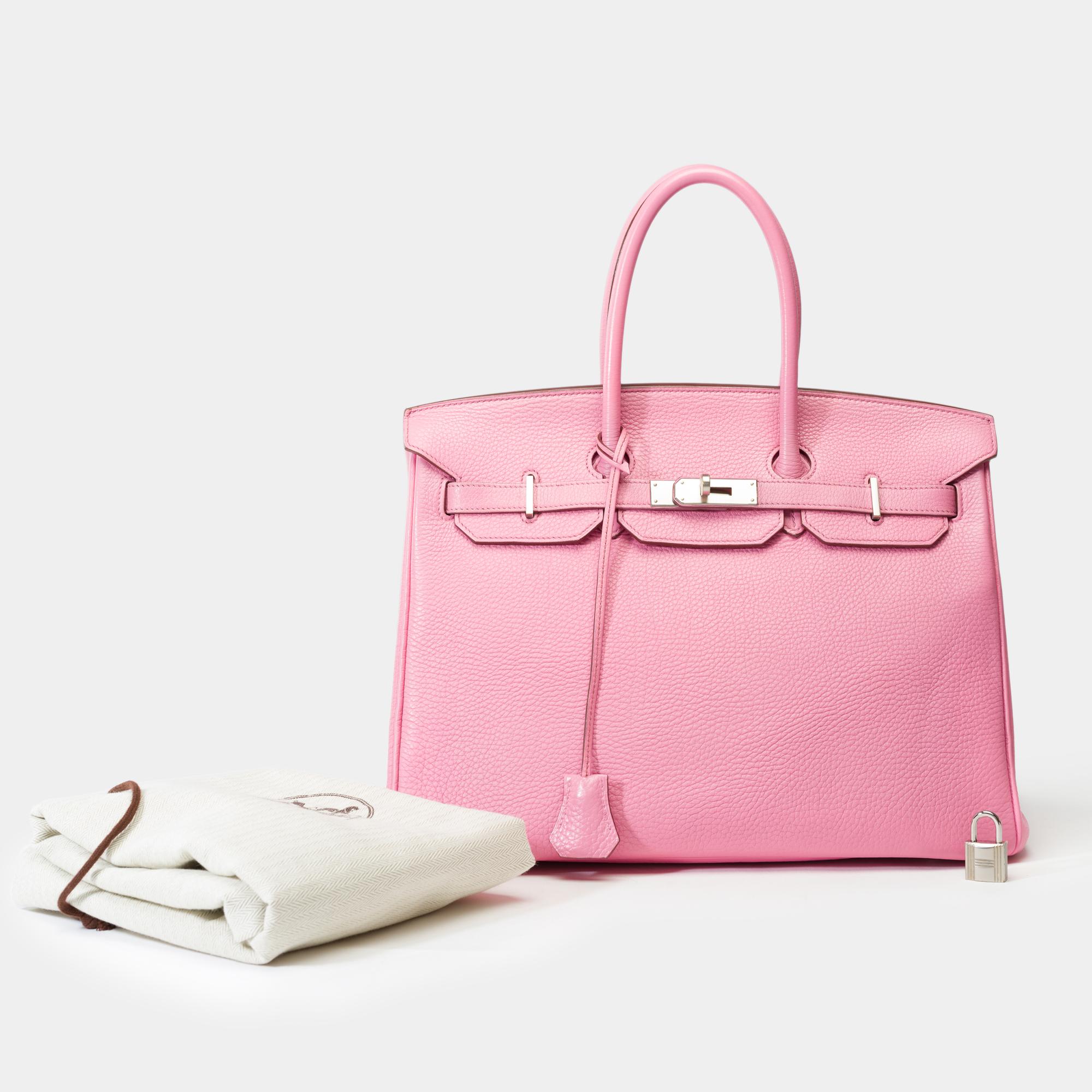 Amazing and Bright Hermès Birkin 35 handbag in Rose Confetti Togo ...